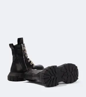Rick Owens Jumbolace Army Leather Combat Boots