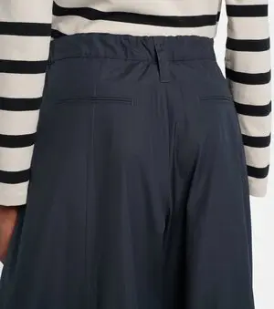 Max Mara Gufo Cotton Poplin Wide-leg Pants - Blue