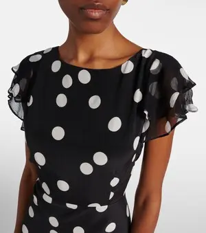 Rixo Ordinia Polka-dot Silk Dress