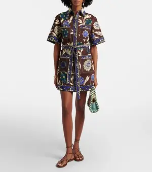 ALEMAIS Alémais Jasper Printed Shirt Dress - Brown