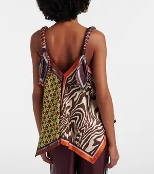 ALEMAIS Printed Silk Twill Top