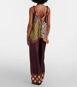 ALEMAIS Alémais Wilson Silk Twill Wide-leg Pants - Burgundy