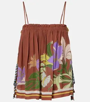 ALEMAIS Alfie Floral Sleeveless Top - Brown