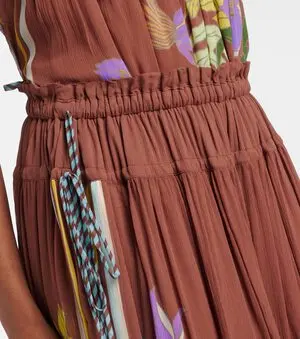 ALEMAIS Alfie Floral Wide-leg Pants - Brown