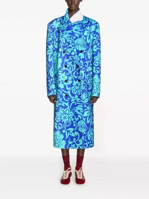 Dries Van Noten Floral Print Double-breasted Coat