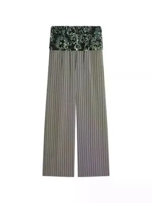 Dries Van Noten Sequin-embellished Striped Trousers