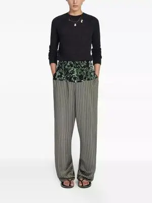 Dries Van Noten Sequin-embellished Striped Trousers