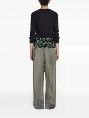 Dries Van Noten Sequin-embellished Striped Trousers