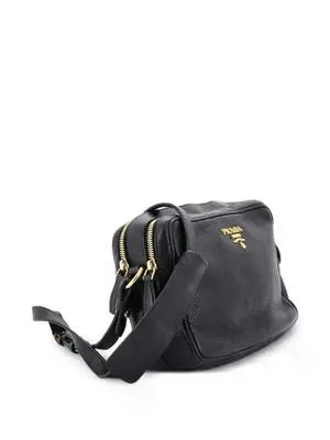 Prada Double Zip Camera Vitello Daino Crossbody Bag
