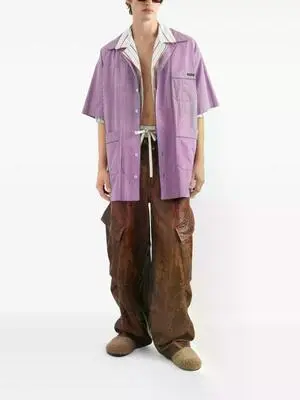 Dolce & Gabbana Lambskin Waxed Effect Cargo Trousers