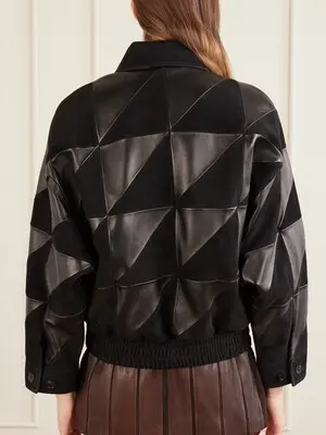 Versace Paneled Leather Jacket