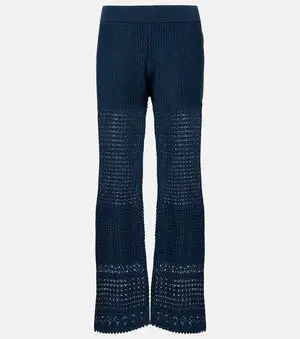 ERES Embleme Open-knit Straight Pants - Blue