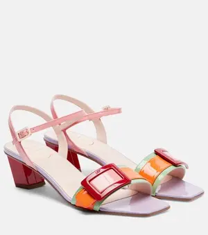 ROGER VIVIER Belle Vivier Patent Leather Sandals - Multicoloured