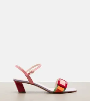 ROGER VIVIER Belle Vivier Patent Leather Sandals - Multicoloured