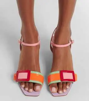 ROGER VIVIER Belle Vivier Patent Leather Sandals - Multicoloured