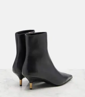 Khaite Bella Leather Ankle Boots - Black