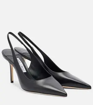 JIMMY CHOO Love Leather Slingback Pumps - Black