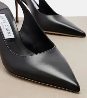 JIMMY CHOO Love Leather Slingback Pumps - Black