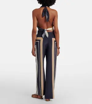 SIR. Pietra Printed Silk Wide-leg Pants - Multicoloured