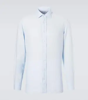 LARDINI Linen Shirt - Blue