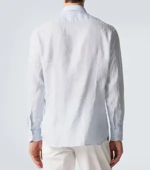 LARDINI Linen Shirt - Blue