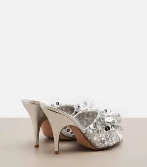 GIANVITO ROSSI Abyssa Sequined Mesh Mules