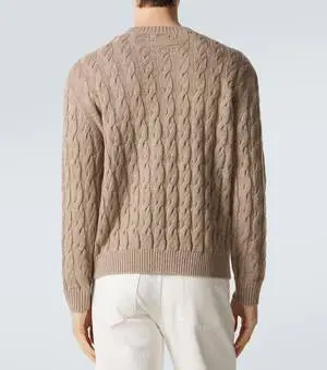 Zegna Cable-knit Linen, Cashmere, And Silk Sweater - Beige