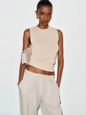 REFORMATION REFORMATION Roxana Cashmere Sweater Tank Natural