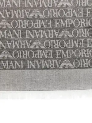 Emporio Armani Allover Logo Stole - Grey