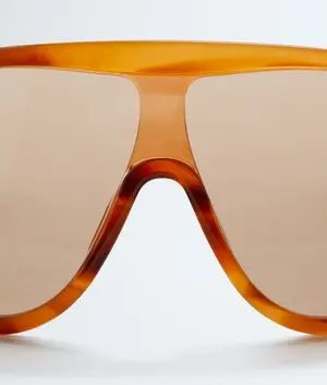 Bottega Veneta Scudo Shield Sunglasses - Havana/brown