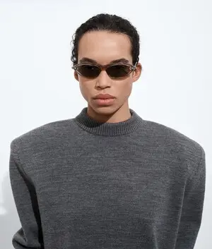 Bottega Veneta Knot Cat Eye Sunglasses - Beige/green
