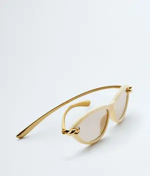 Bottega Veneta Knot Cat Eye Sunglasses - Beige/grey