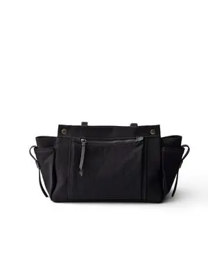 Prada Canvas And Leather Tote Bag - Black