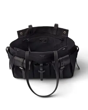 Prada Canvas And Leather Tote Bag - Black