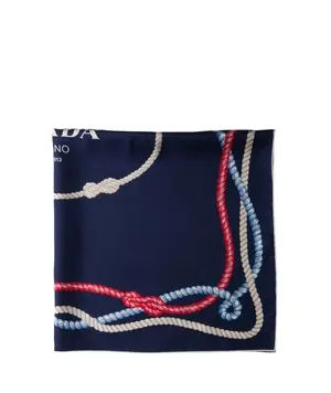 Prada Printed Silk Twill Scarf 90 - Blue