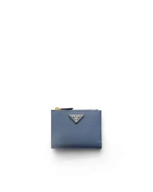 Prada Small Saffiano Leather Wallet Blue