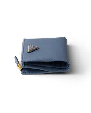 Prada Small Saffiano Leather Wallet - Blue