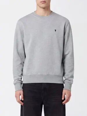 AMI Paris Cotton Crew Neck Sweatshirt - Grey