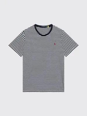 Polo Ralph Lauren Striped Cotton Crewneck T-shirt With Pony Logo