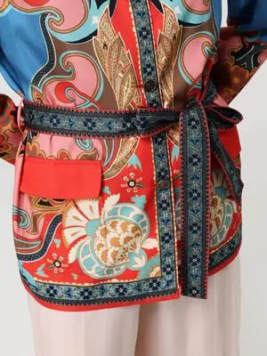 Etro Silk Shirt With Paisley Print And Belt