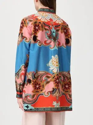 Etro Printed Cotton And Silk Long Sleeve Shirt