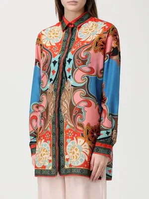 Etro Printed Cotton And Silk Long Sleeve Shirt