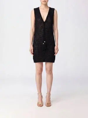 Elisabetta Franchi Elisabetta Franchi Sleeveless V-Neck Mini Dress Beige