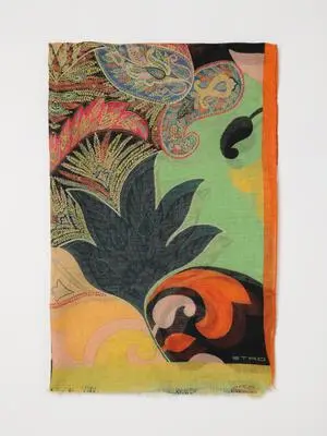 Etro Modal Blend Scarf With Floral Motif - Multicolor
