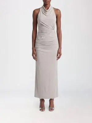 Andamane Halterneck Gathered Maxi Dress - Grey