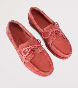 Kurt Geiger Suede Boat Shoes With Bow Detail - Orange