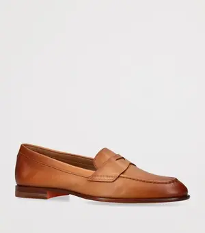 Santoni Leather Famed Loafers
