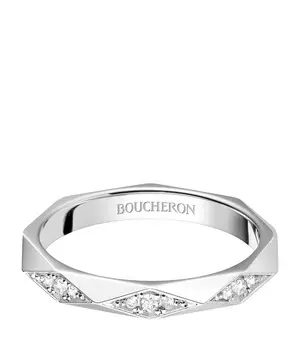 Boucheron Platinum And Diamond Facette Band - Silver