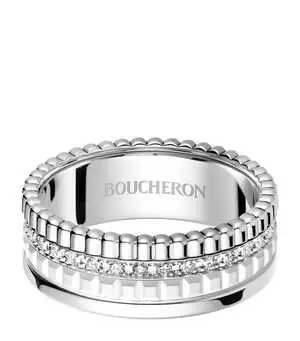 Boucheron Gold And Diamond Quatre Double Edition Ring - White