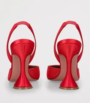 Amina Muaddi Holli Slingback Pumps - Red
